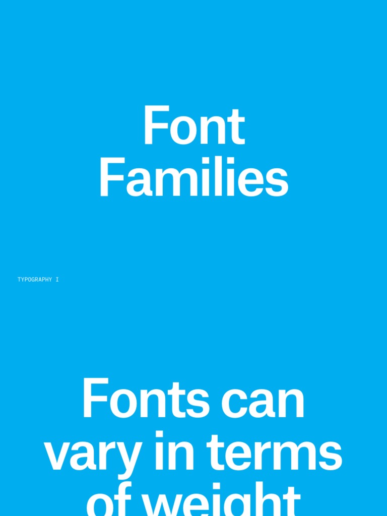 Font Families: Typography I | PDF | Typefaces | Serif