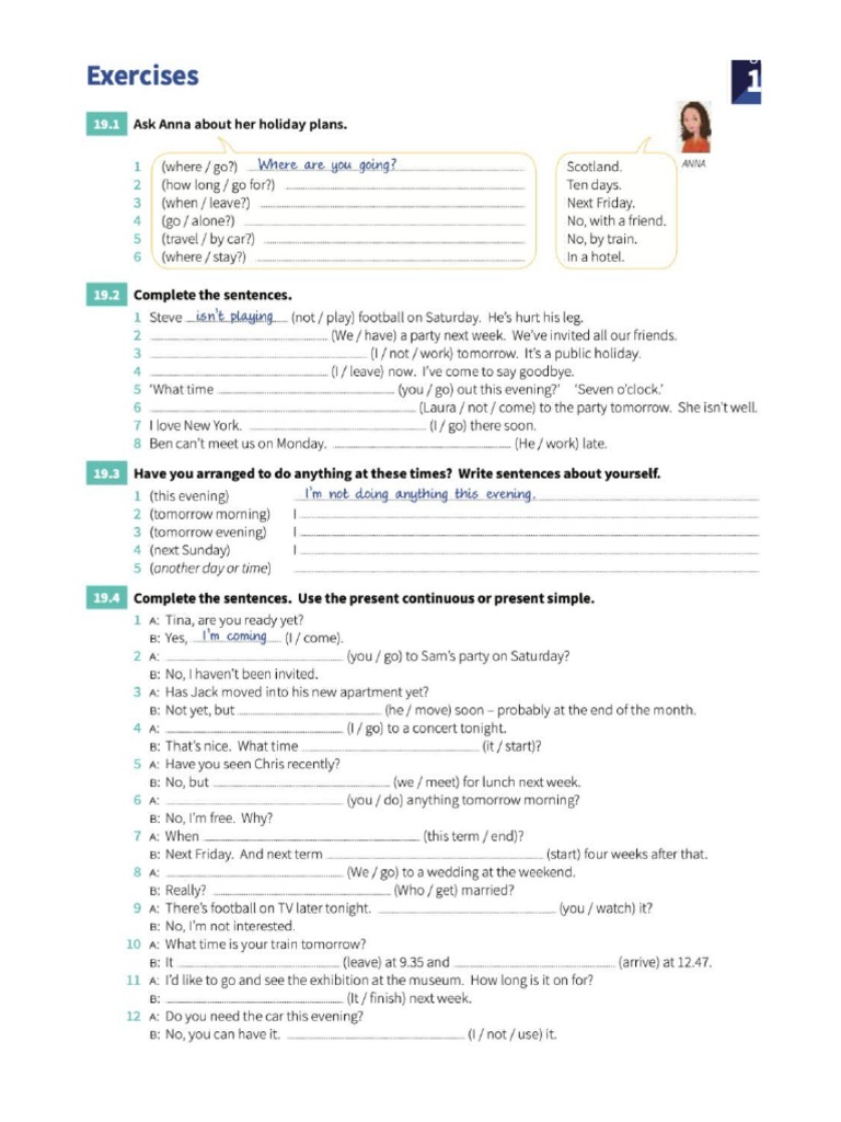 Exercises Future With - Ing | PDF