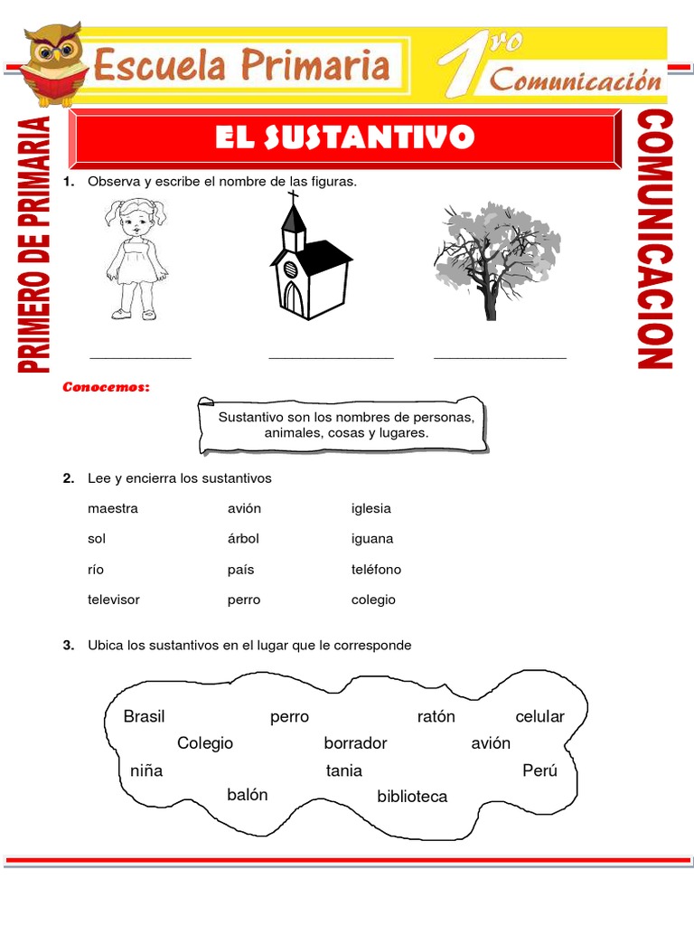 El Sustantivo para Niños de Primero de Primaria | PDF