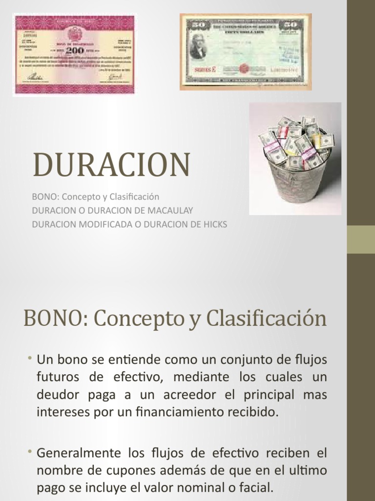 Duración y Duración Modificada | PDF | Duración del bono | Renta Fija