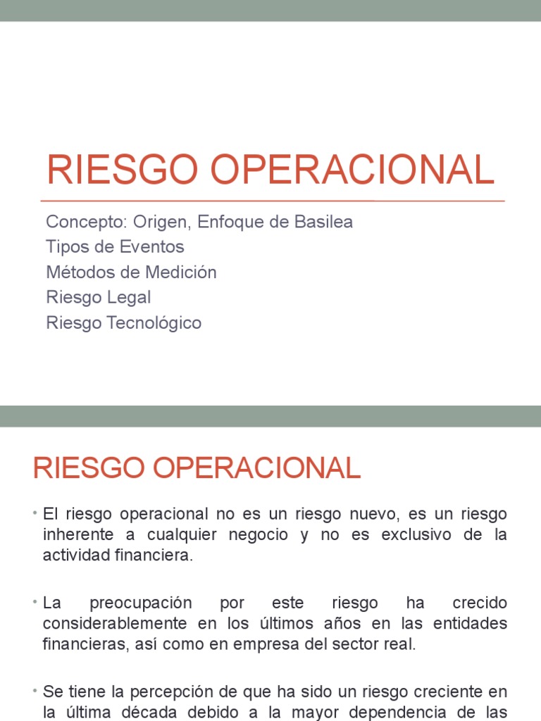 Riesgo Operacional | PDF | Basilea Ii | Economias