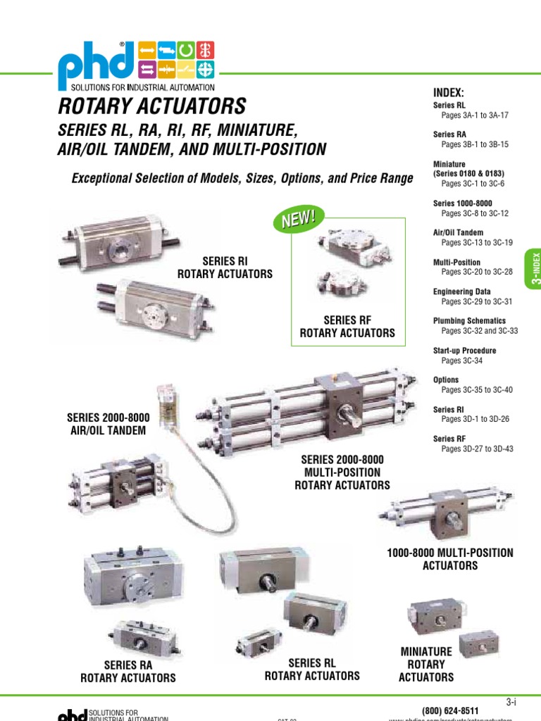 Rotary Actuators - PHD | PDF | Actuator | Bearing (Mechanical)