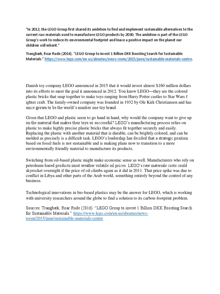 Case Study The Lego Case | PDF