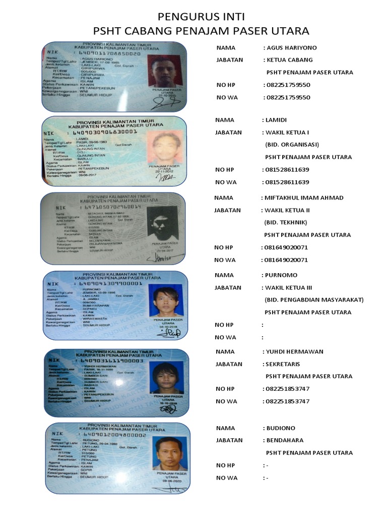 Foto KTP Pengurus Inti | PDF