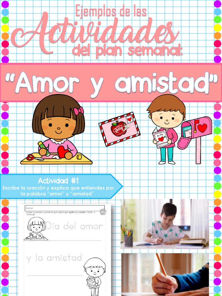Amor y Amistad EJEMPLOS ACTIVIDADES | PDF