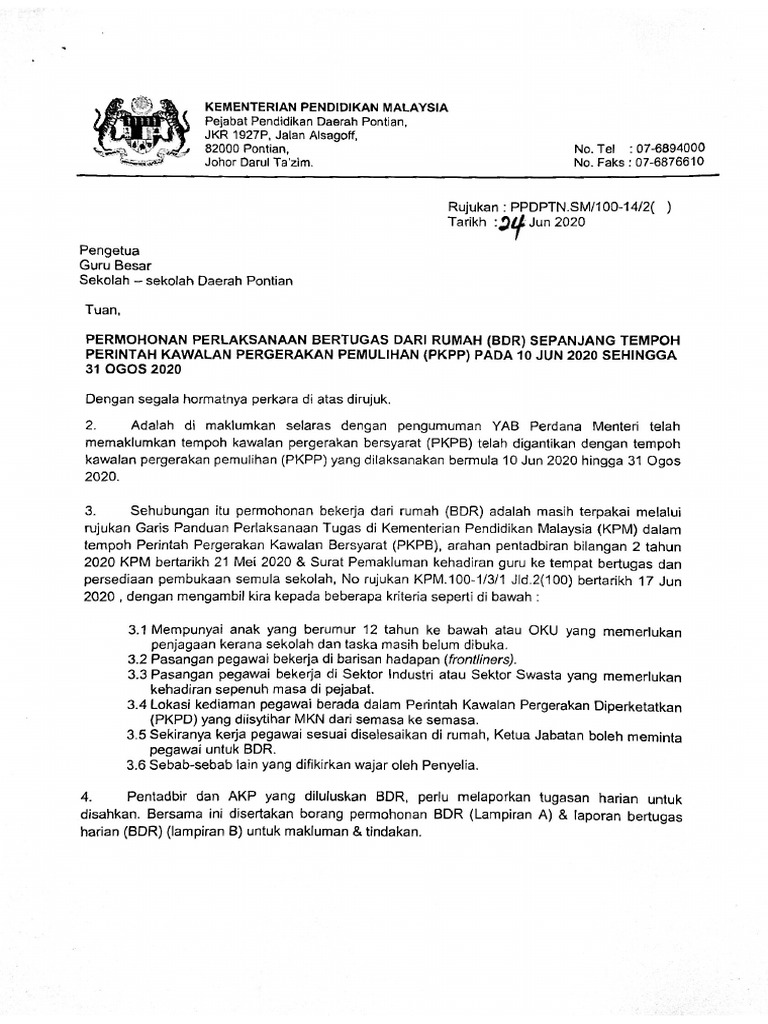 Contoh Borang BDR | PDF