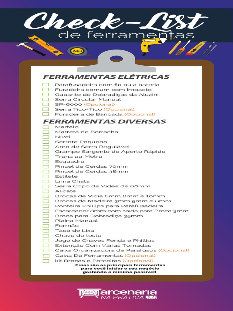 Checklist Viver de Marcenaria | PDF