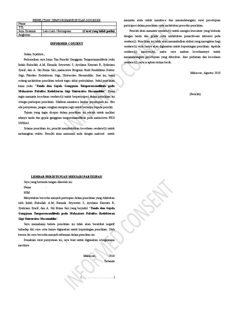 Informed Consent | PDF | Pengembangan Diri | Kesehatan Holistik