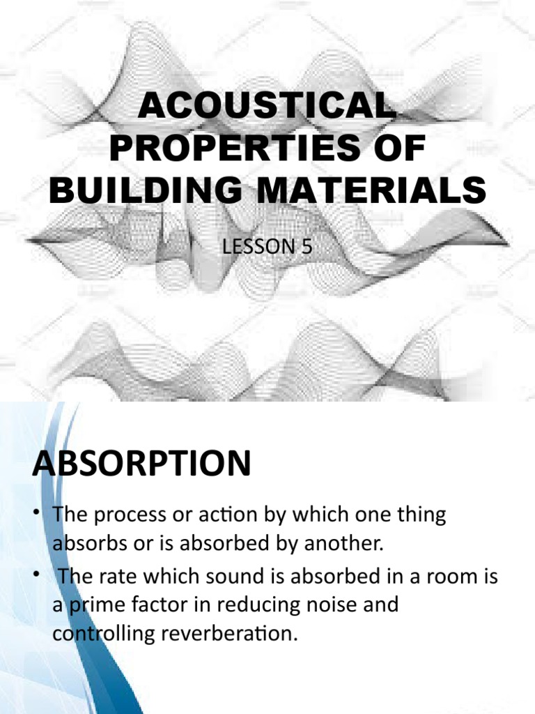 Acoustical Properties of Building Materials | PDF | Applied And ...