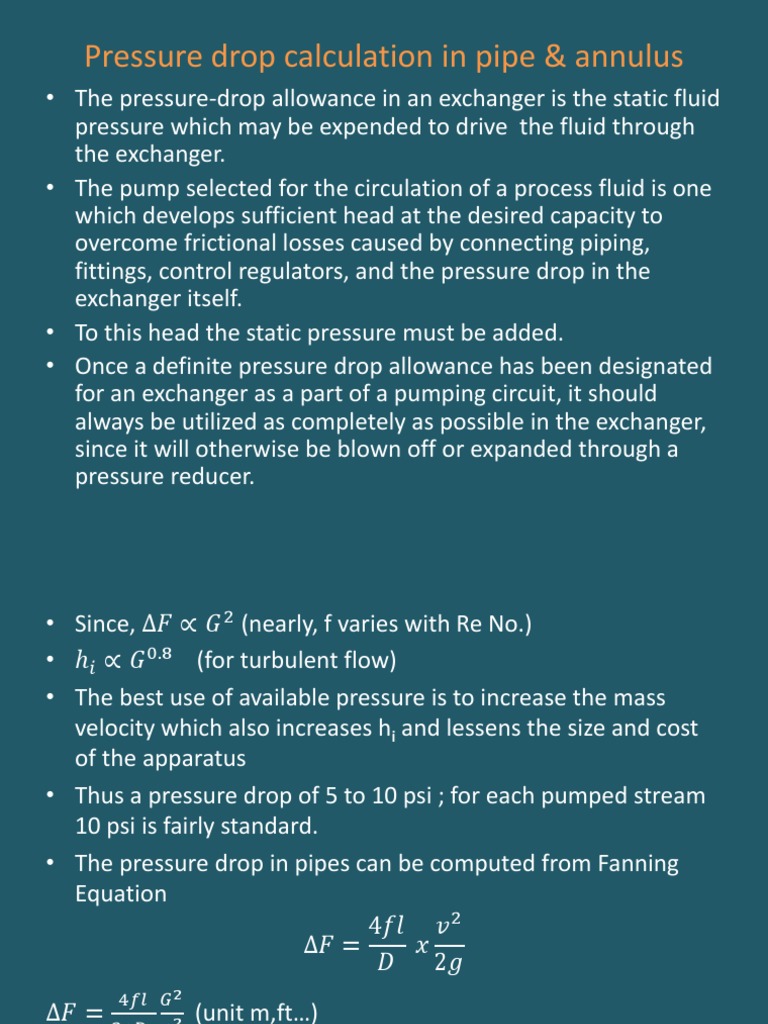Pressure Drop Calculation in Pipe & Annulus | PDF | Fluid Dynamics ...