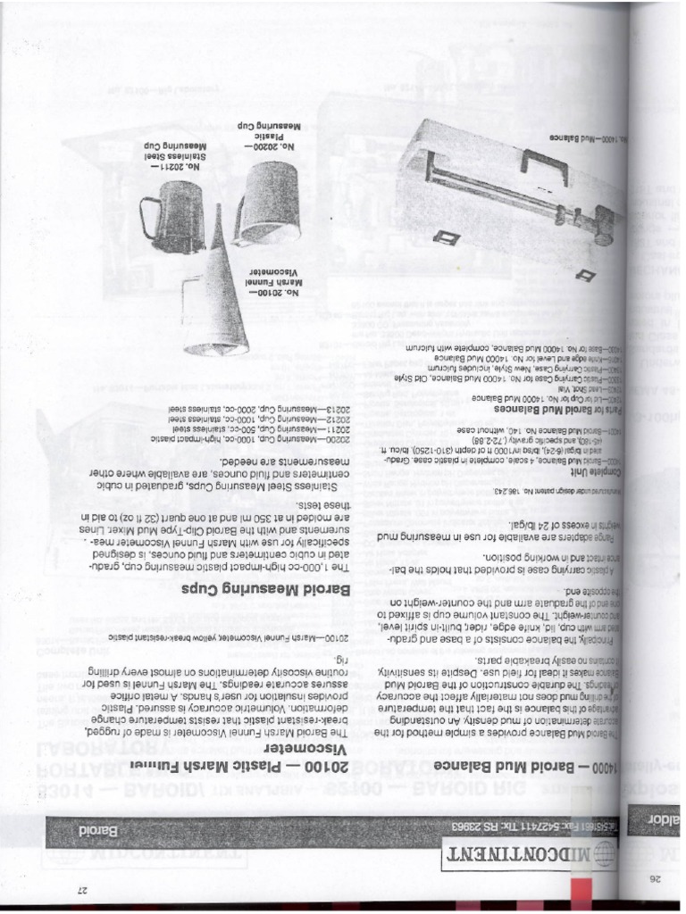 Baroid Mud Balance | PDF