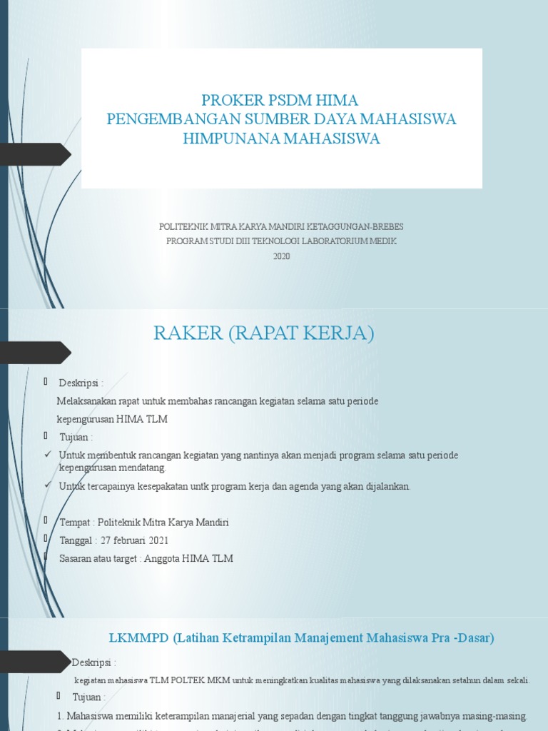 Proker PSDM Hima | PDF
