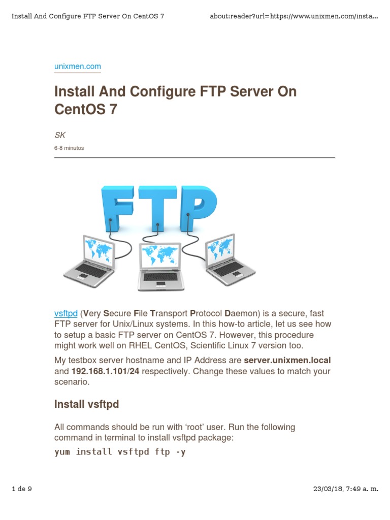 Install and Configure FTP Server On CentOS 7 | PDF | File Transfer ...