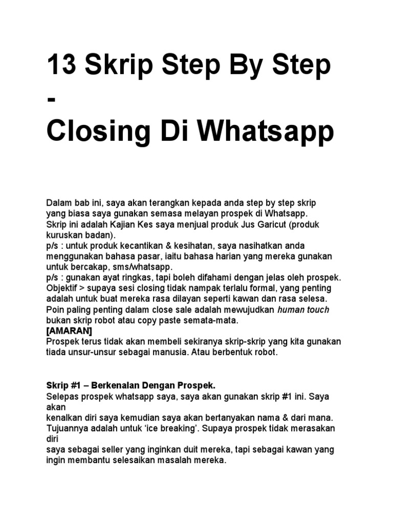 13 Skrip Step by Step | PDF | Karier & Perkembangan