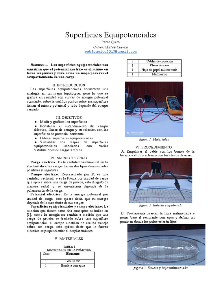 Superficienes Equipotenciales | PDF | Energía potencial | Electricidad