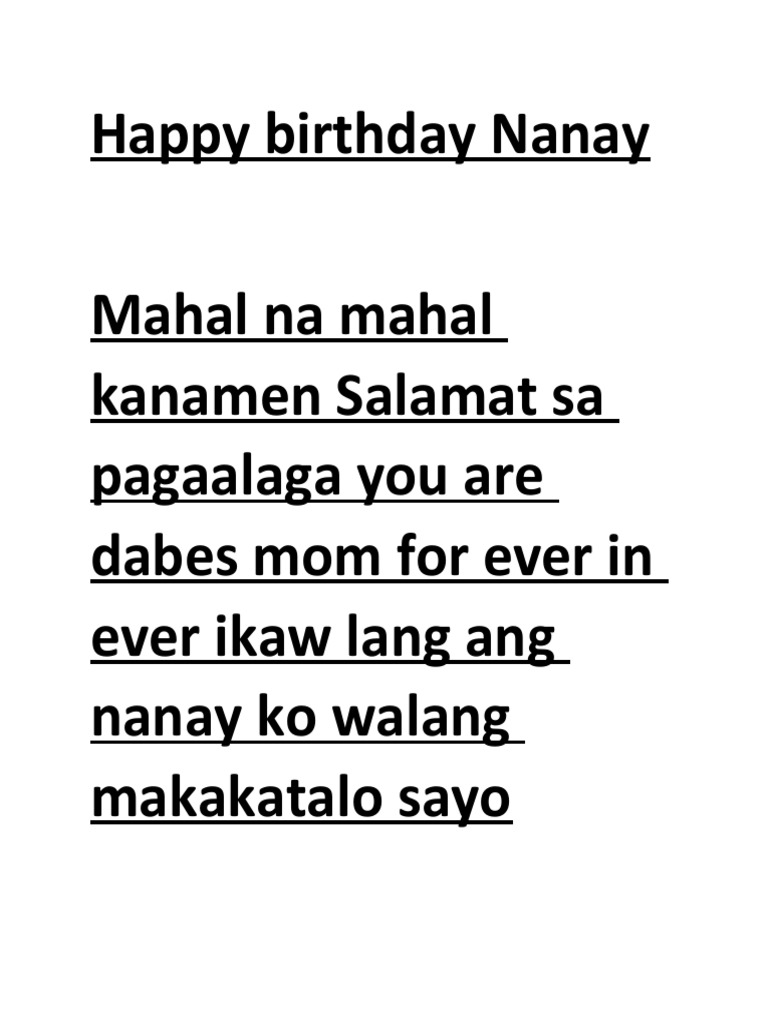 Happy Birthday Nanay | PDF