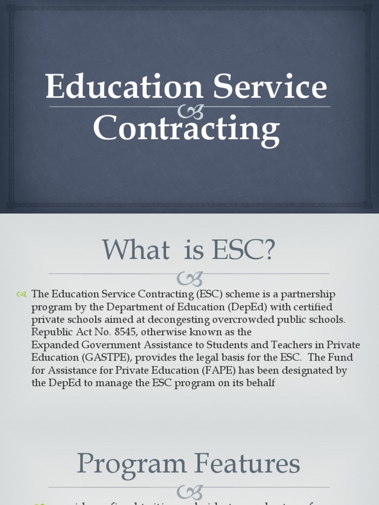 Education Service Contracting | PDF