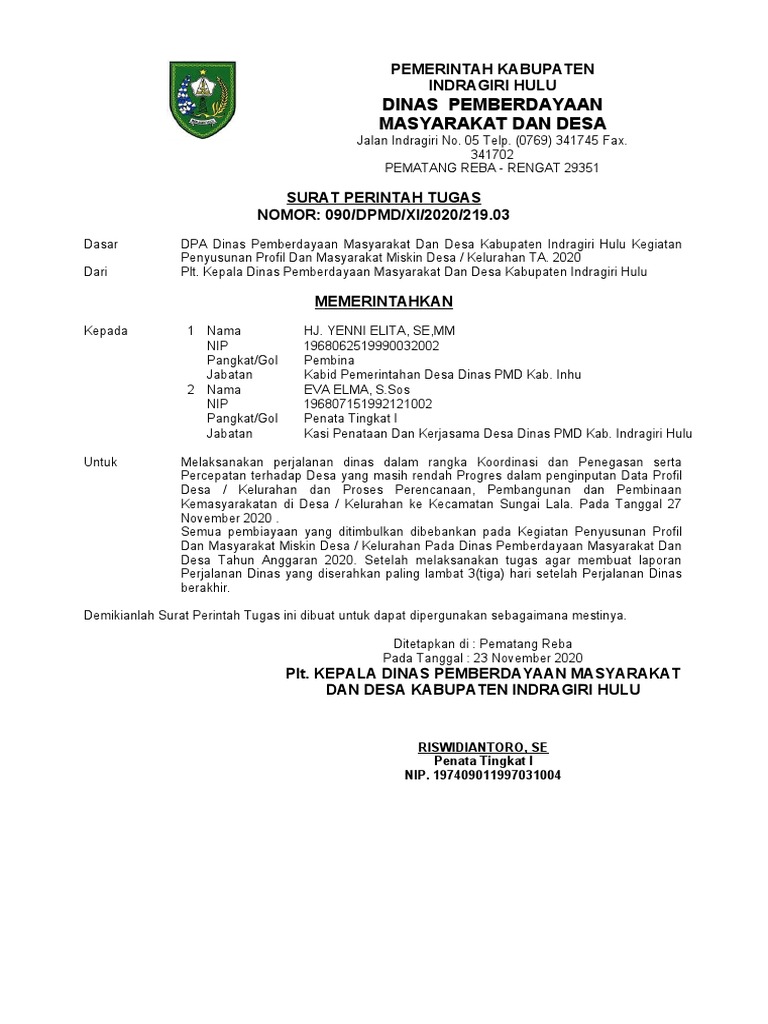 Contoh SPT Dinas | PDF