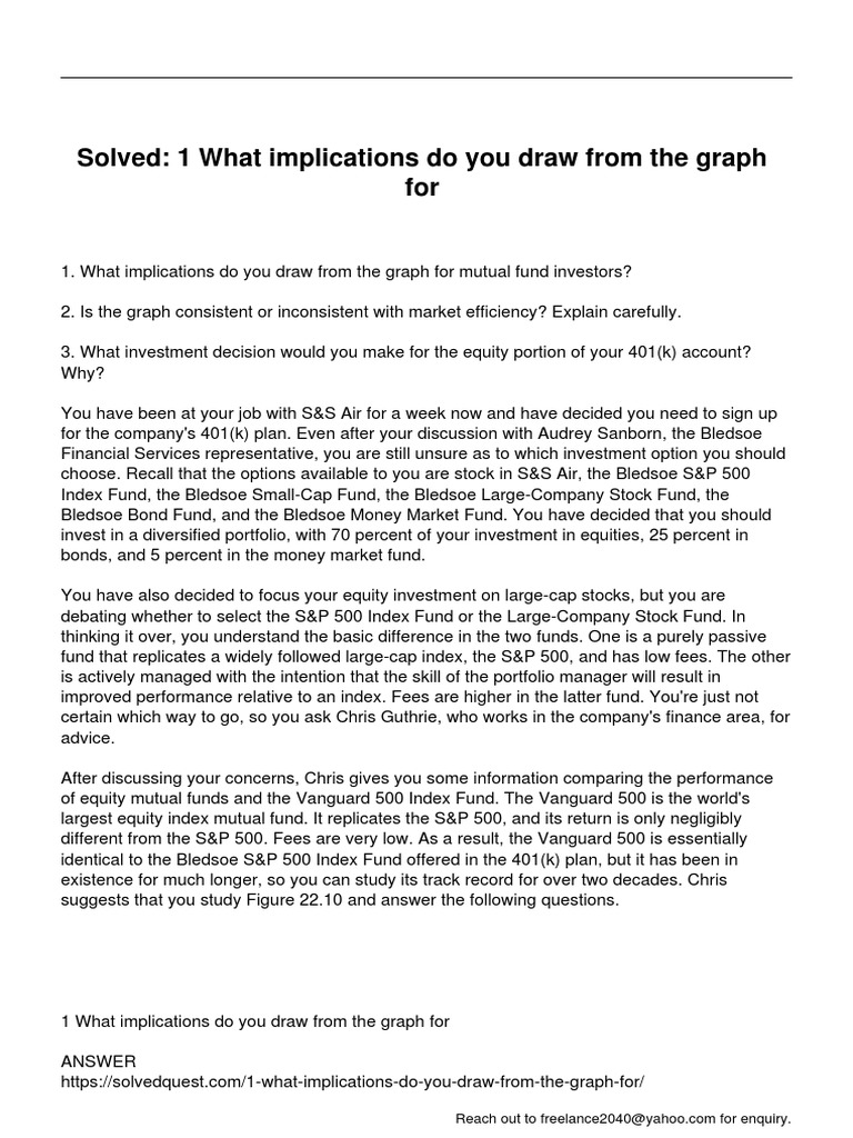 1 What Implications Do You Draw From The Graph For | PDF | Index Fund ...