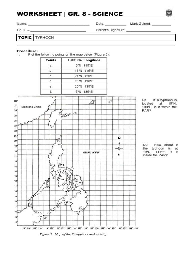 Typhoon Worksheet | PDF | Storms | Tropical Meteorology