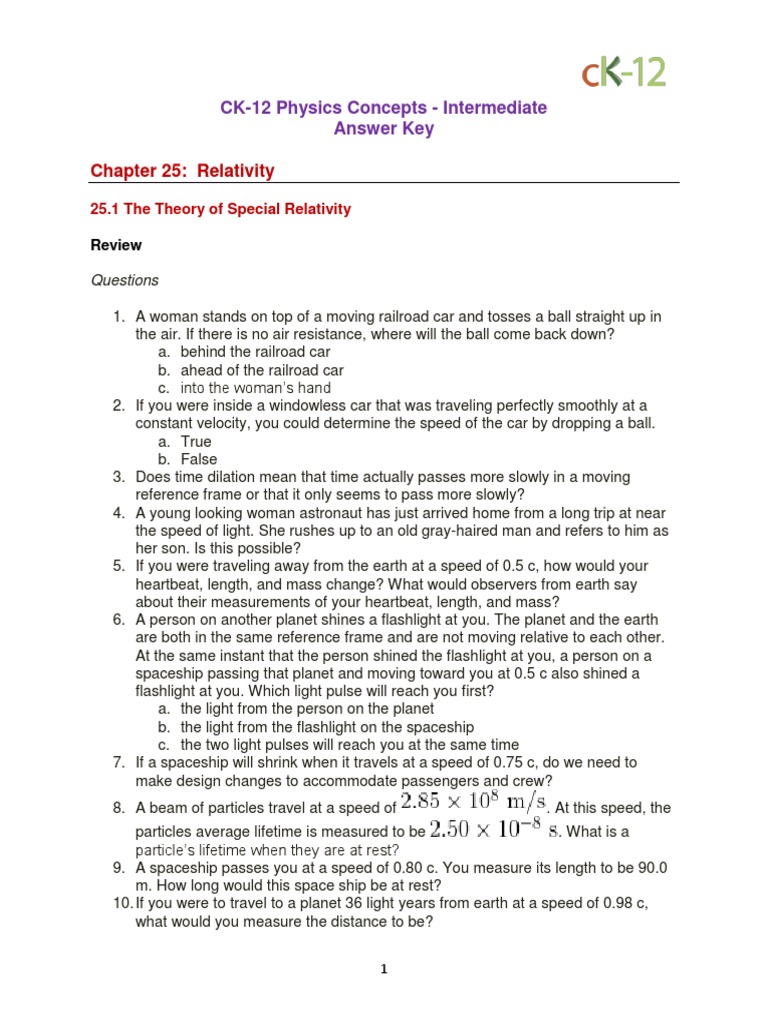 Relativity: Questions and Answers | PDF | Gravity | Special Relativity