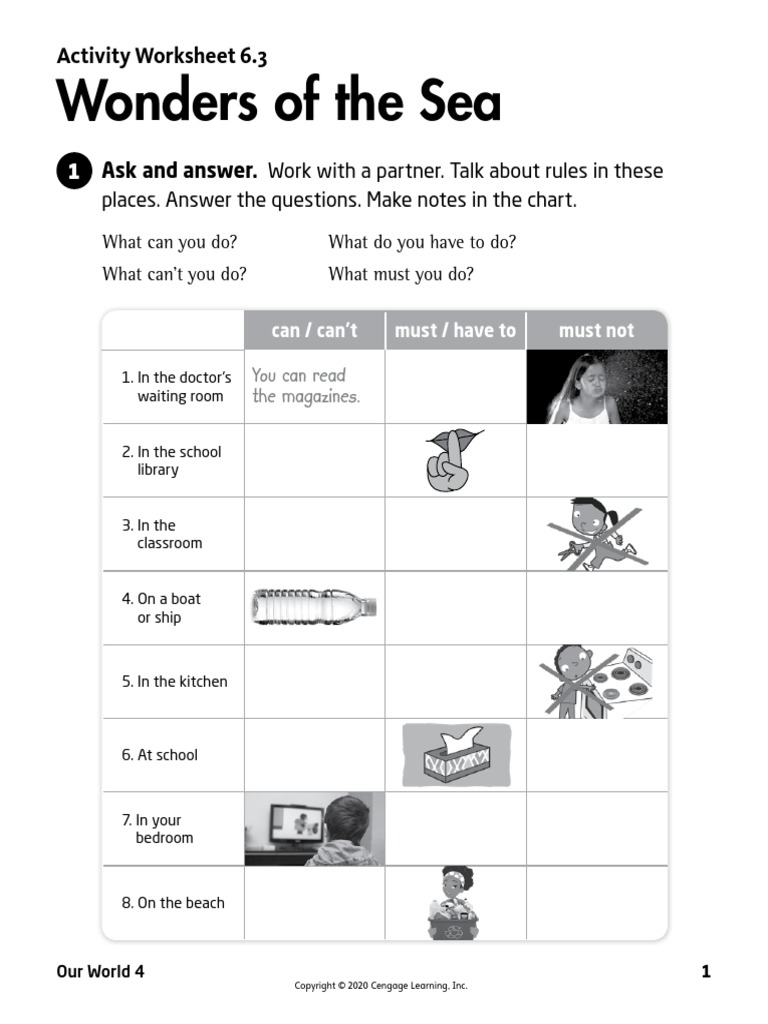 Wonders of The Sea: Ask and Answer. Work With A Partner. Talk About ...