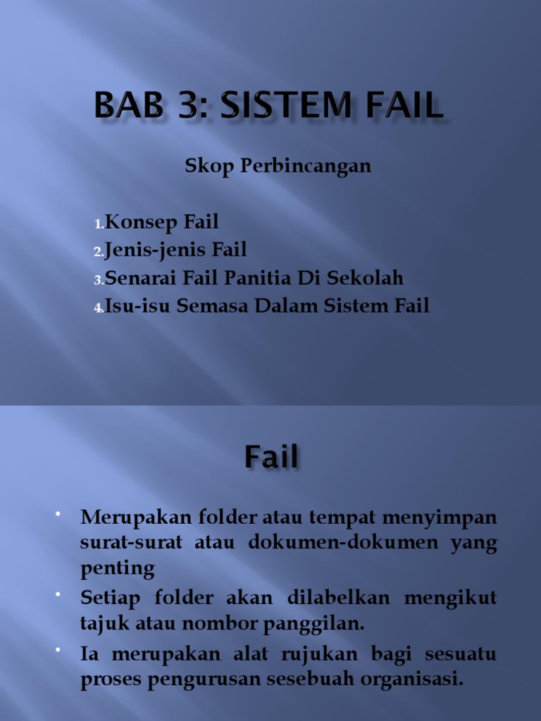 Tajuk 3 Sistem Fail | PDF