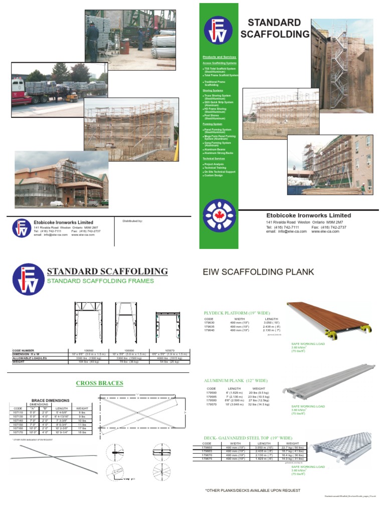 Standard Scaffolding: Etobicoke Ironworks Limited | PDF | Scaffolding ...