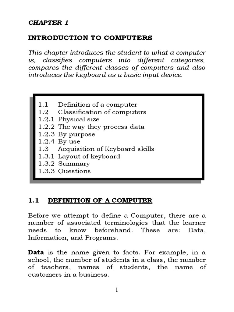 Computer Form 1 Notes | Download Free PDF | Printer (Computing ...