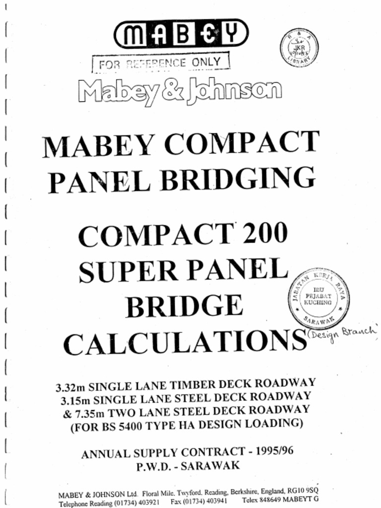 Mabey & JohnSon Bridge Calculations | PDF