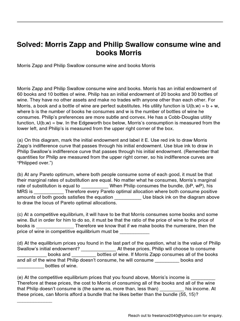 Morris Zapp and Philip Swallow Consume Wine and Books Morris | PDF ...