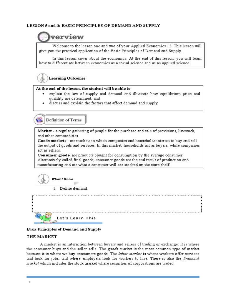 SHS Applied Eco Module - 21 and 22 | PDF | Supply (Economics) | Demand ...