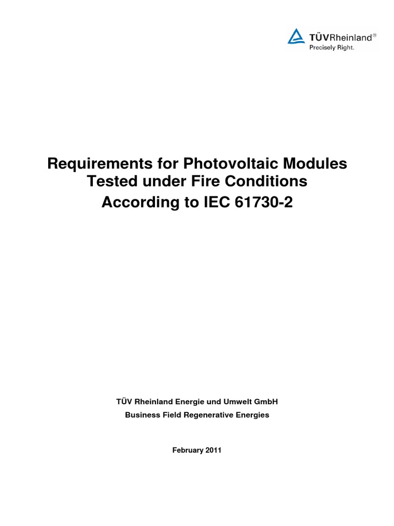 IEC - 61730 For Solar Panel | PDF | Solar Panel | Fires