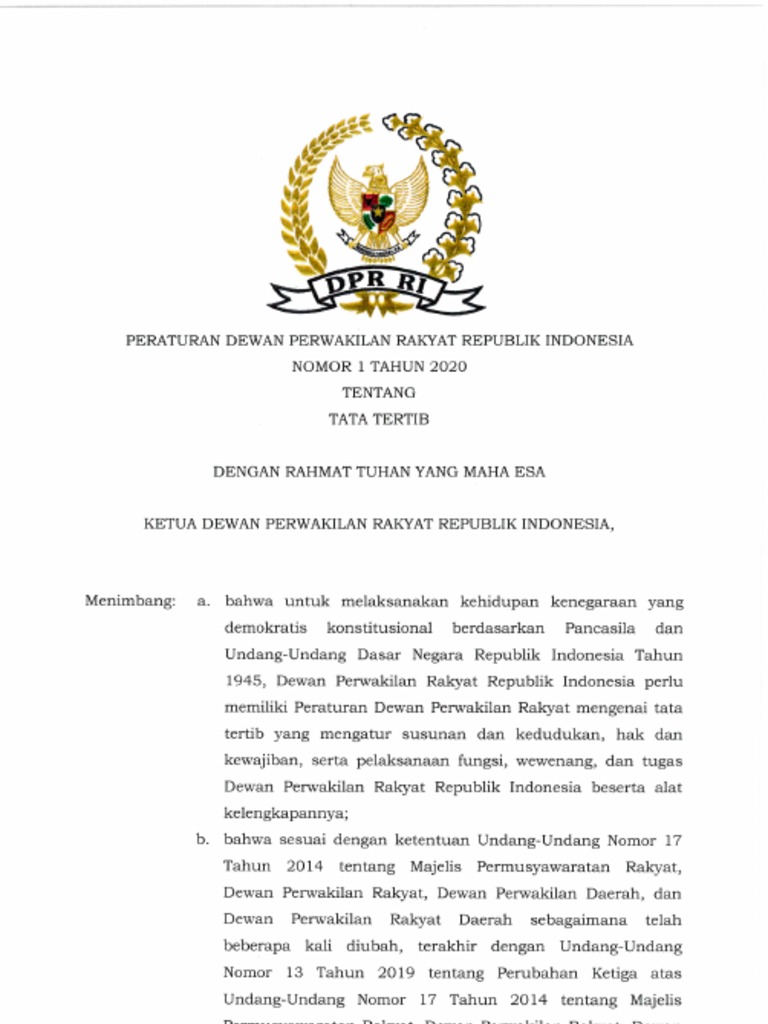 Tatib DPR 2020 | PDF