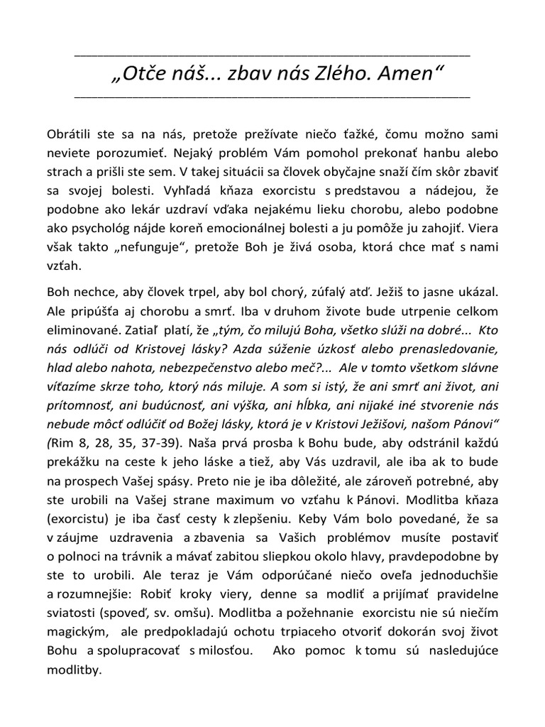 Modlitby Na Oslobodenie | PDF