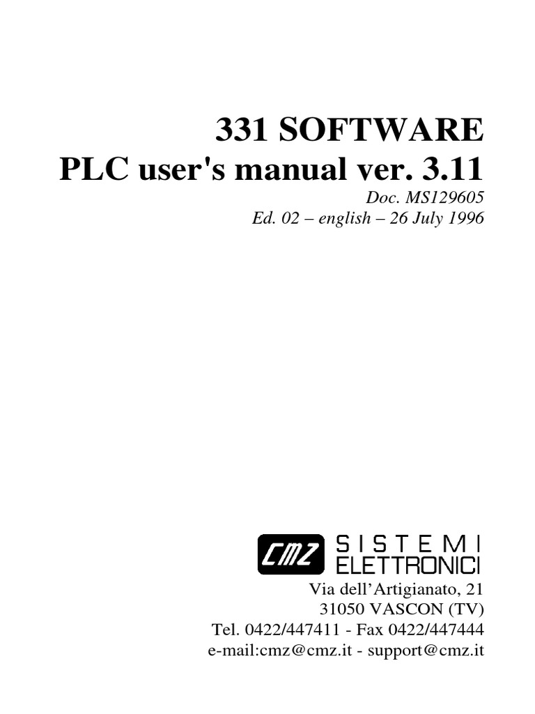 PLC User's Manual Ver. 3.11: 331 Software | PDF | Flash Memory ...