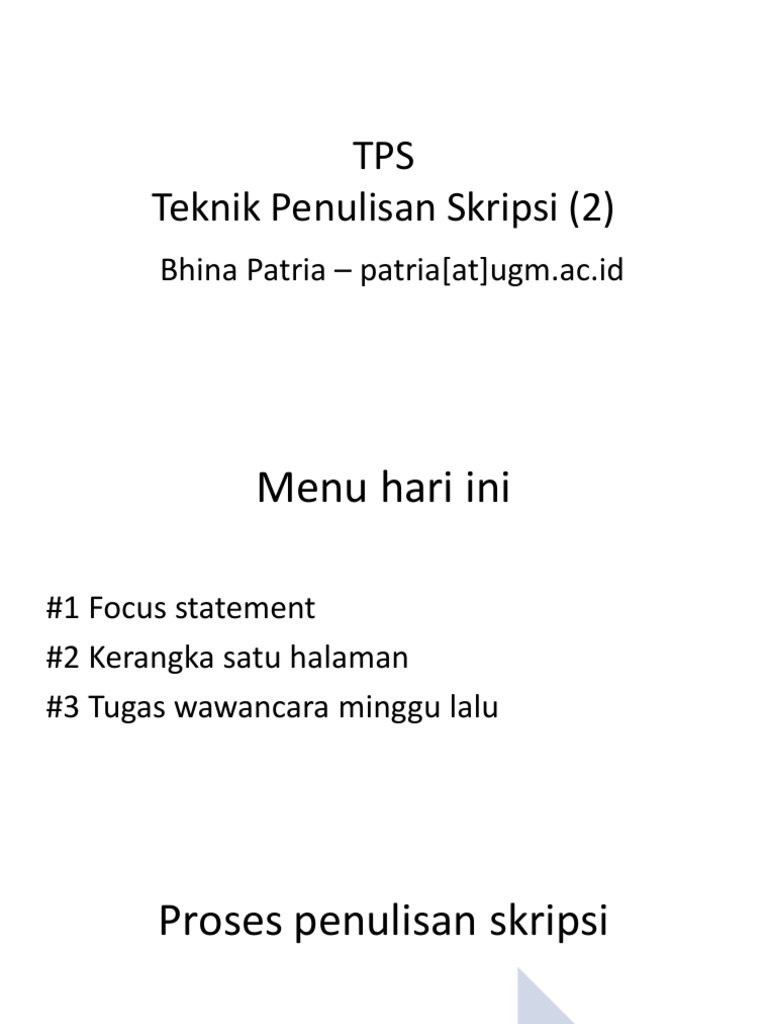 Contoh Focus Statement | PDF