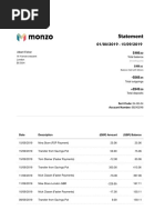 Monzo Bank Statement | PDF | Banks | Services (Economics)