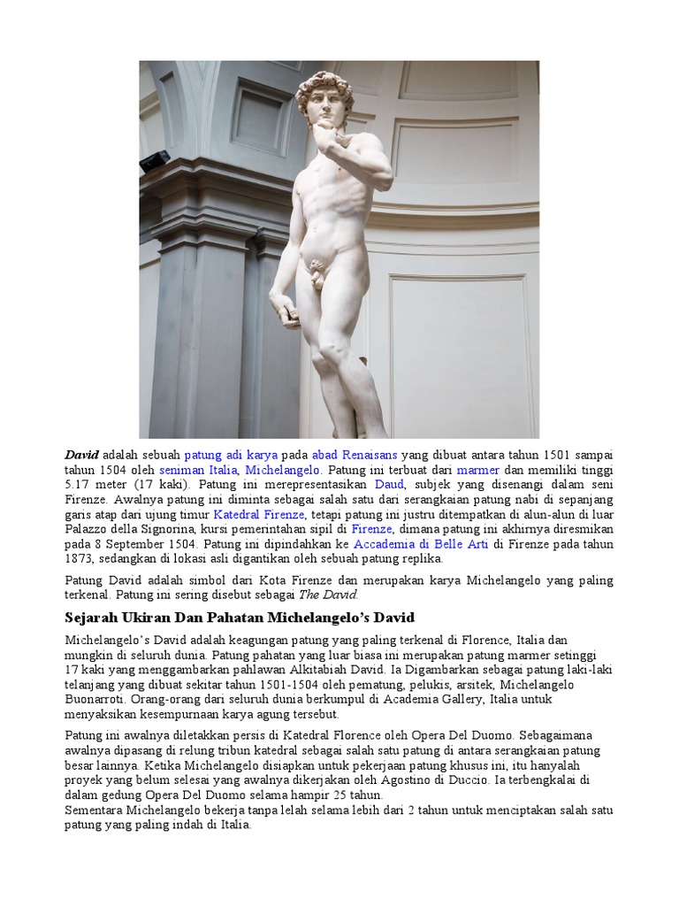 Michelangelo's David: Keagungan Renaisans | PDF