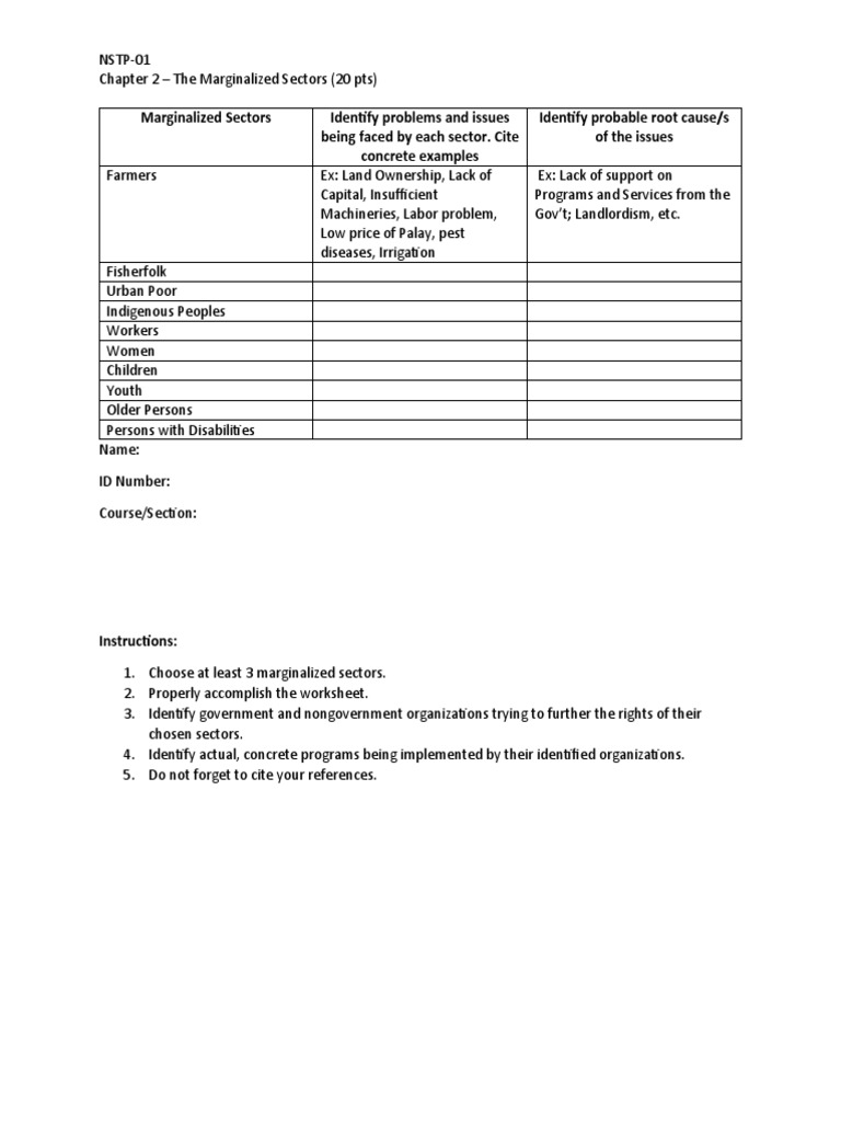 The Marginalized Sectors | PDF