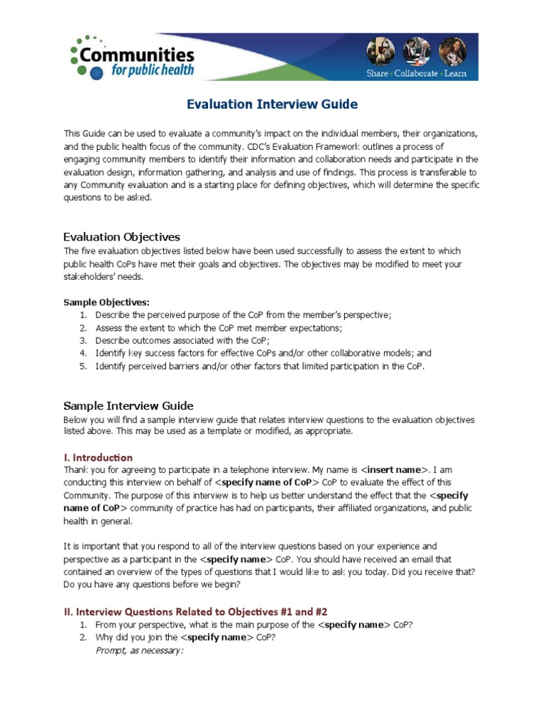 Evaluation Interview Guide | PDF | Interview | Evaluation