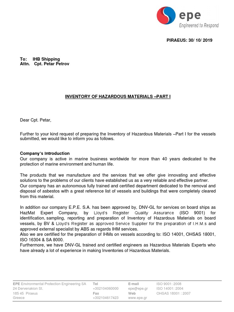 IHM Part I Plan Preparation | PDF | Dangerous Goods | Business