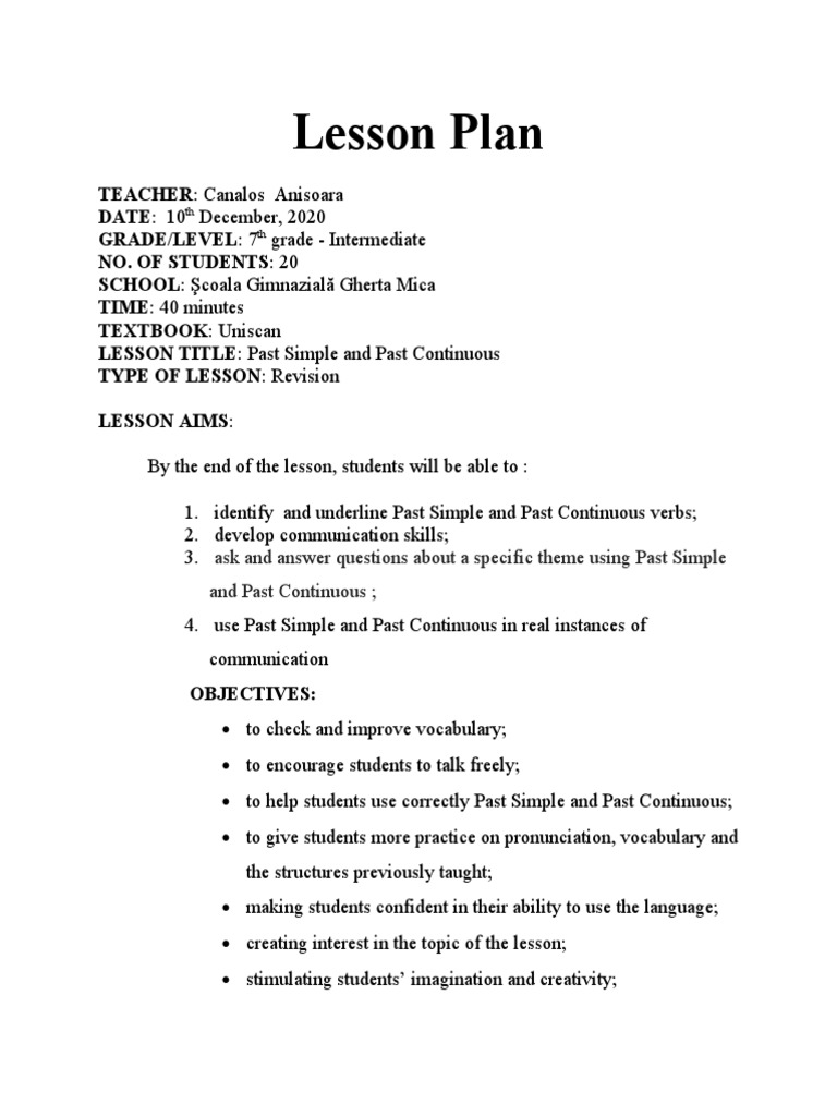 Lesson Plan: Ask and Answer Questions About A Specific Theme Using Past ...