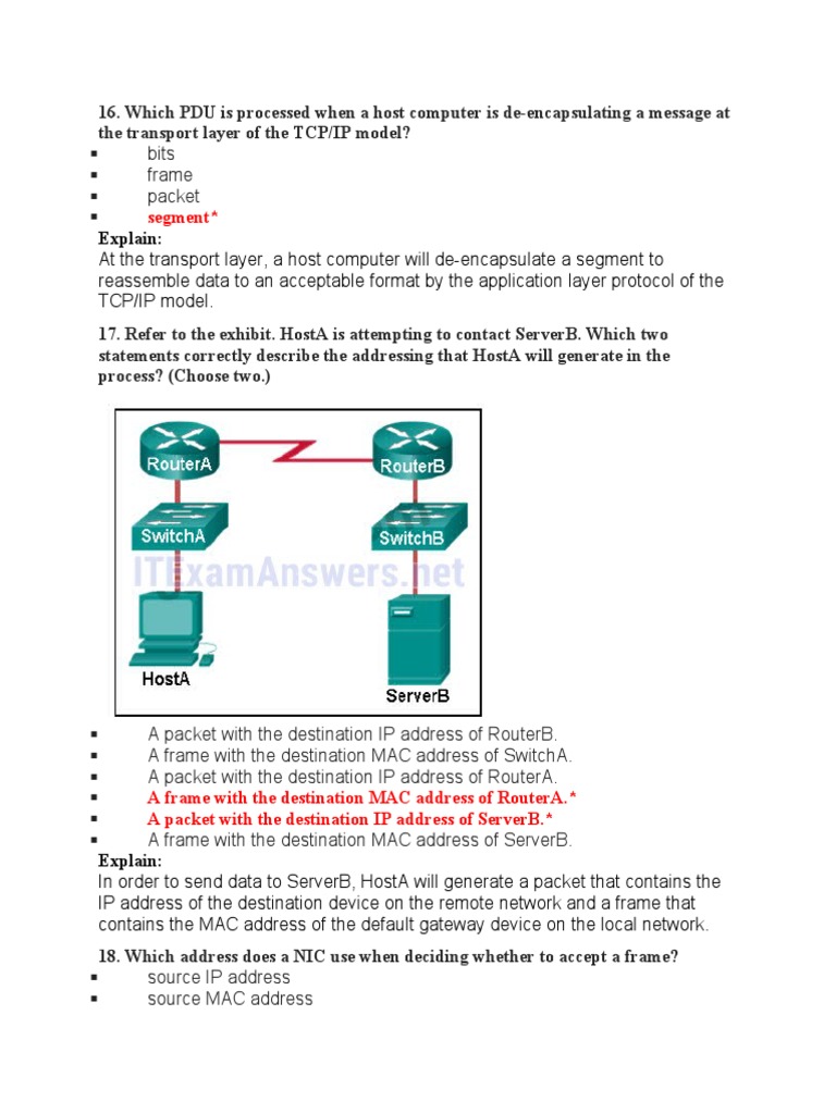 CCNA 1 (v5.1 + v6.0) Chapter 3 Exam Answers Quiz#4 | PDF | Router (Computing) | Gateway ...