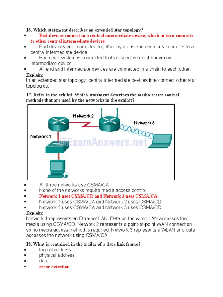 CCNA 1 (v5.1 + v6.0) Chapter 4 Exam Answers Quiz #4 | PDF | Computer Network | Network Protocols