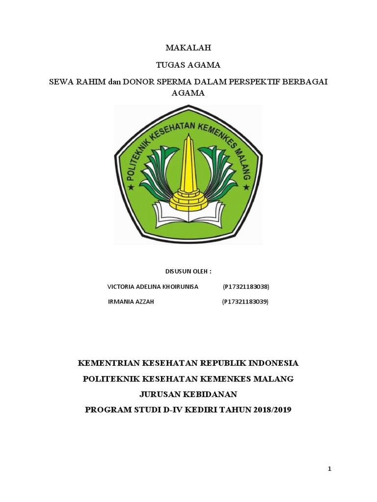 KELOMPOK 15 (Donor Sperma Dan Sewa Rahim) | PDF