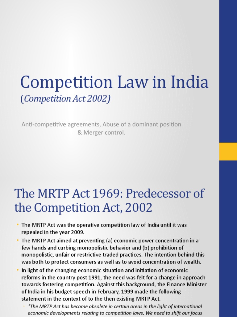 Competition Act - Important Features | PDF | Monopoly | Competition Law