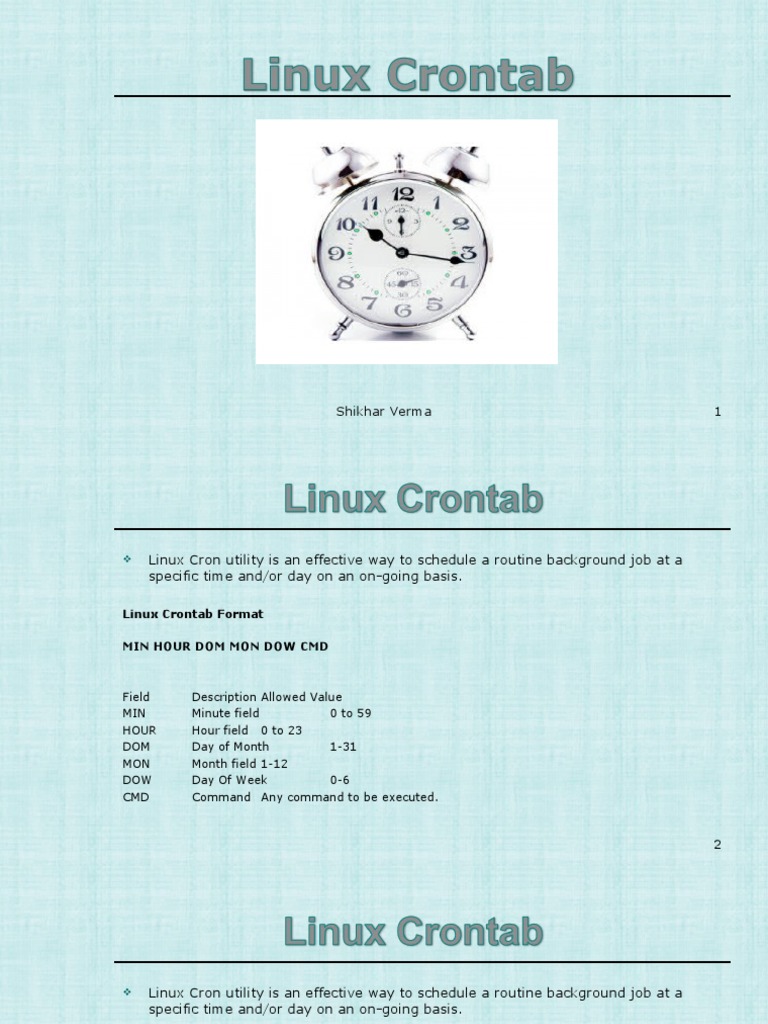1.1 Cron | PDF | Operating System Technology | System Software