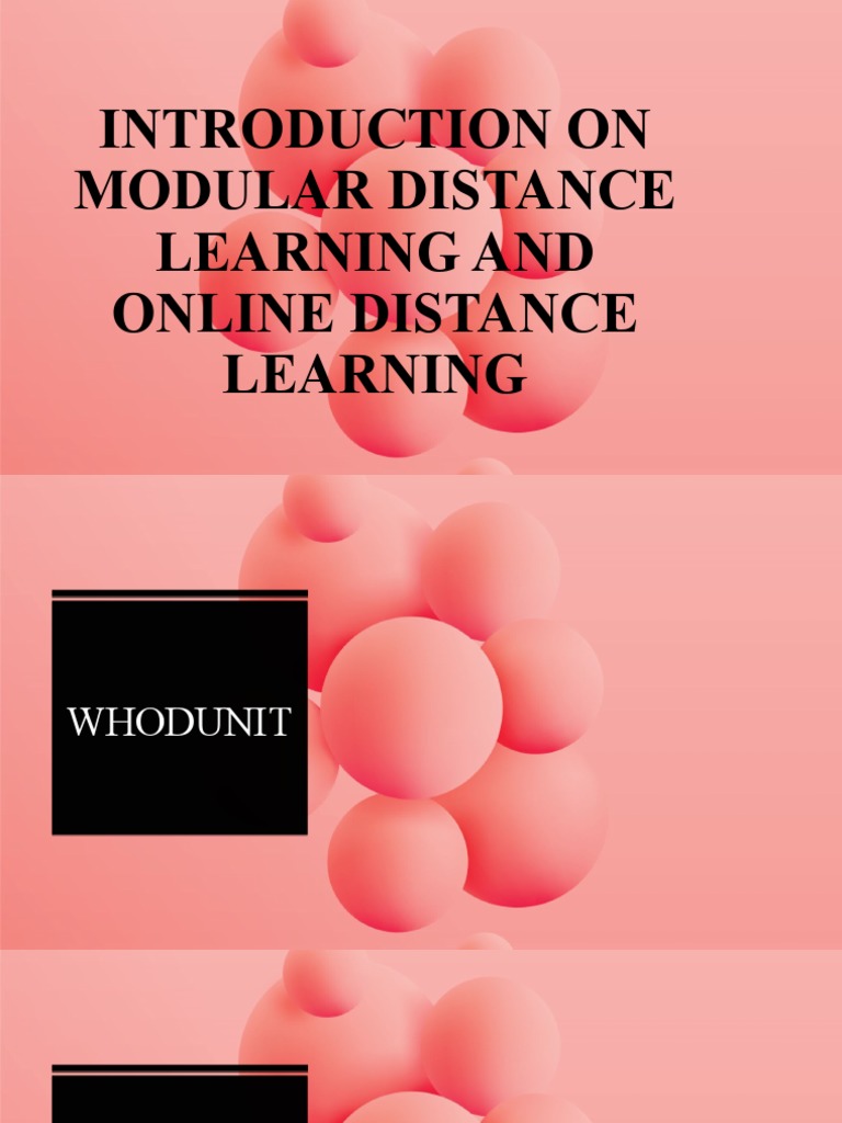 Modular Distance Learning | PDF | Educational Technology | Learning