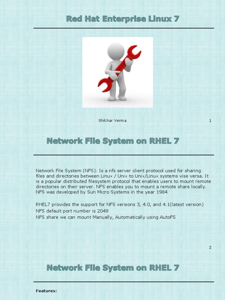 1.2 NFS Server Conf in Rhel7 | Download Free PDF | File System | Computer File